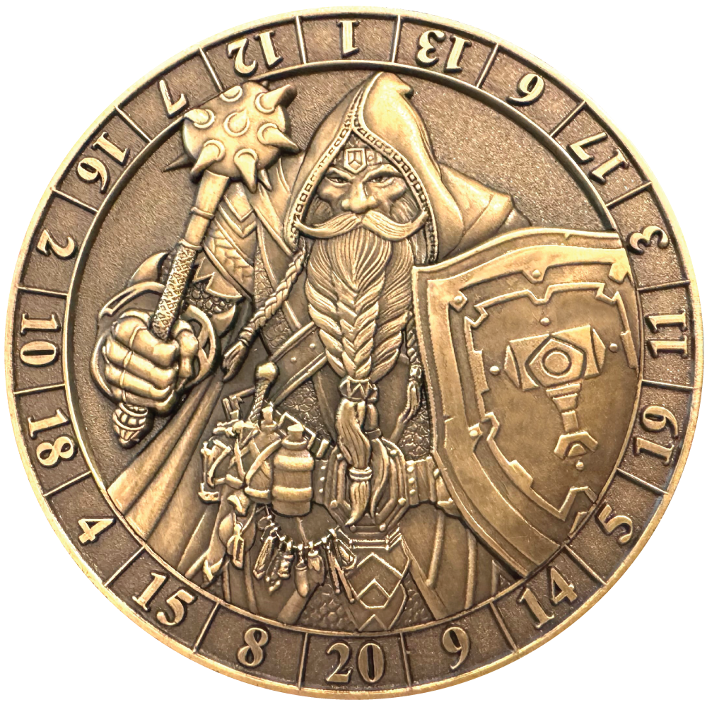 Dice Coin d20 Male Dwarf Cleric – Goliath Coins
