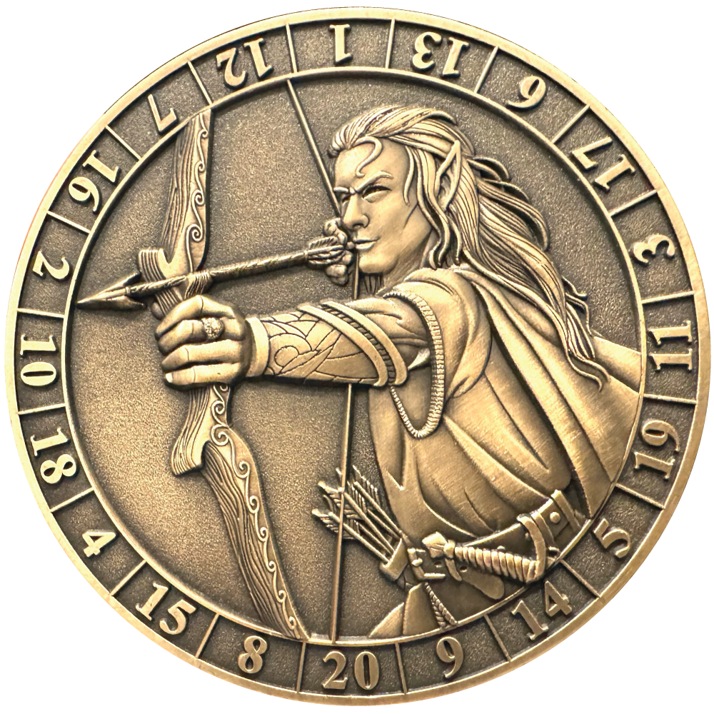 Dice Coin d20 Male Elf Ranger – Goliath Coins