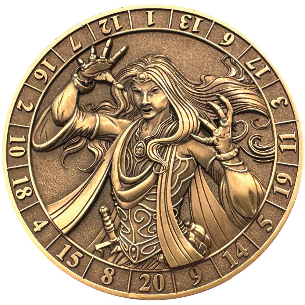 Dice Coin d20 Female Sorcerer – Goliath Coins